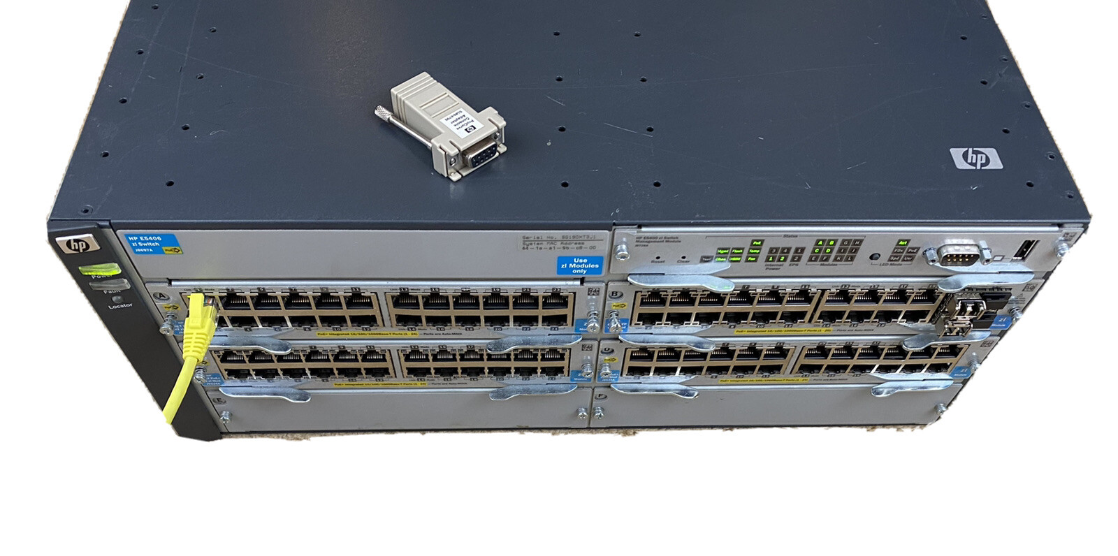 HP ProCurve E5406 zl J8697A gigabit PoE Switch 1x J9535A 3x J9534A 2x ...