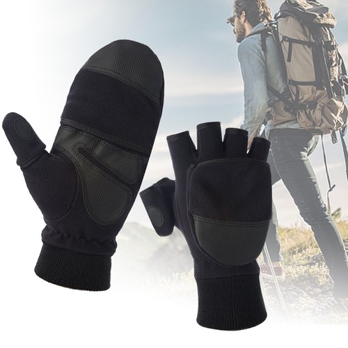 Winter Men Women Flip Fingerless Touch Screen Gloves Outdoor Sport Warm ...