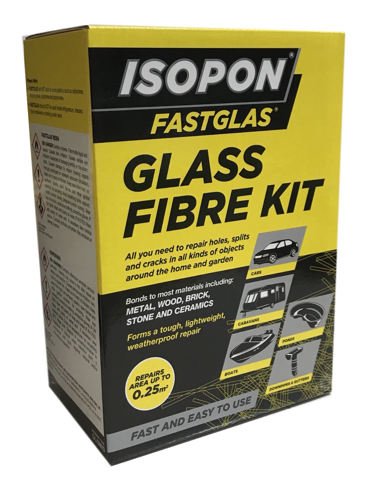 U-POL Isopon Small Fibreglass Resin,Activator + Matting KIT UPOL Fibre ...
