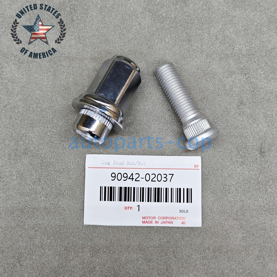 OEM 90942-01058 Wheel Lug Stud Hub 12x1.5 + Lug Nut Chrome Fits Lexus ...
