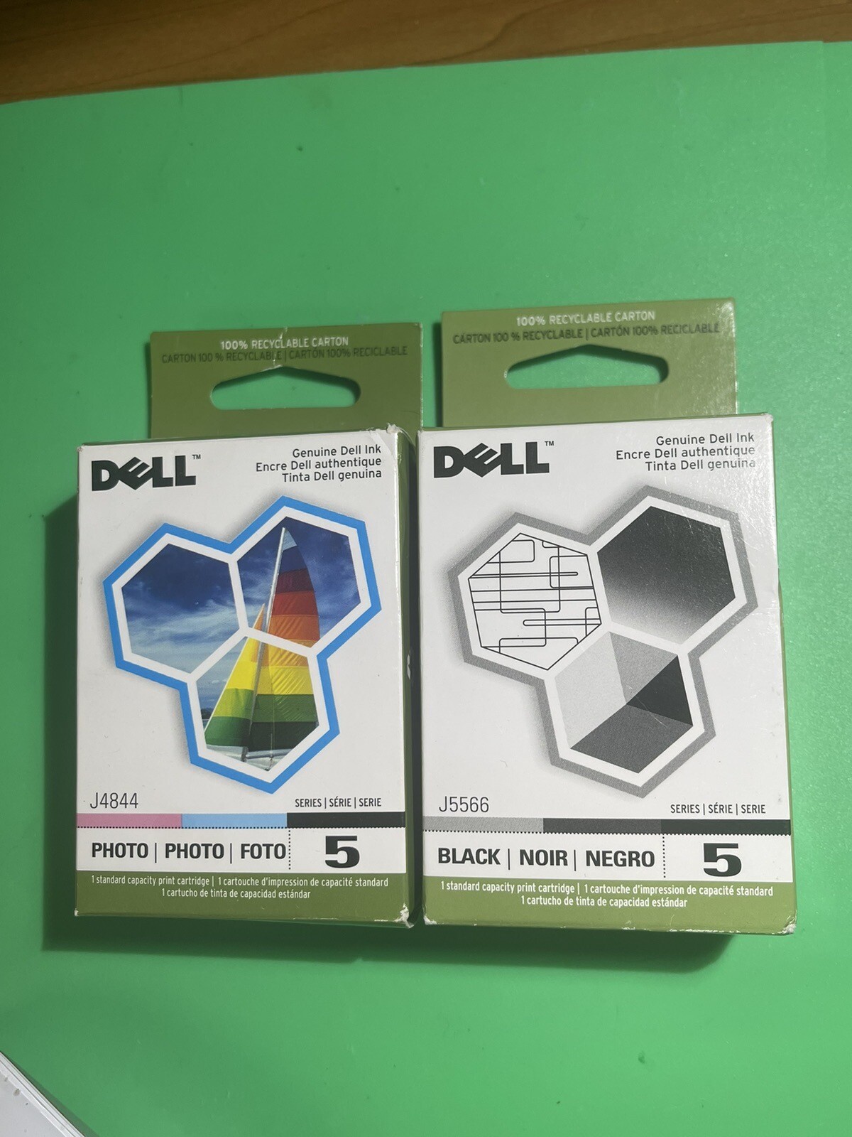 Dell Series 5 J5566 & J4844 Black + Tri-Color Ink Cartridges Lot of 2 ...