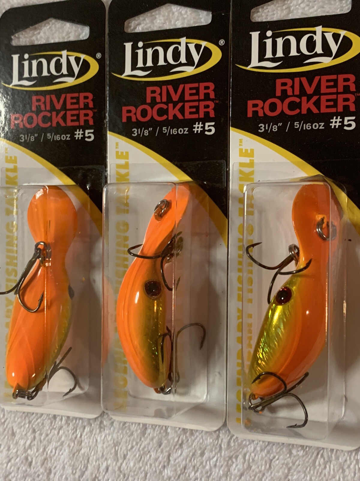 (LOT OF 3) LINDY RIVER ROCKER #5 3-1/8" 5/16oz. ORANGEADE NIP | eBay