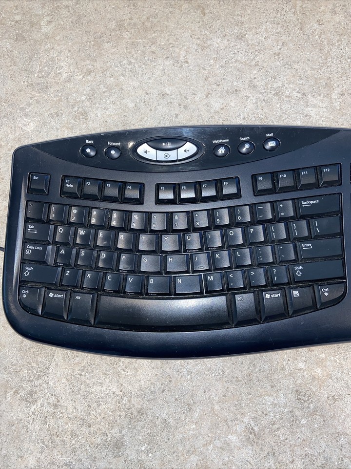 Microsoft Comfort Curve Keyboard 2000 v1.0 USB Wired Ergonomic KU-0459 ...