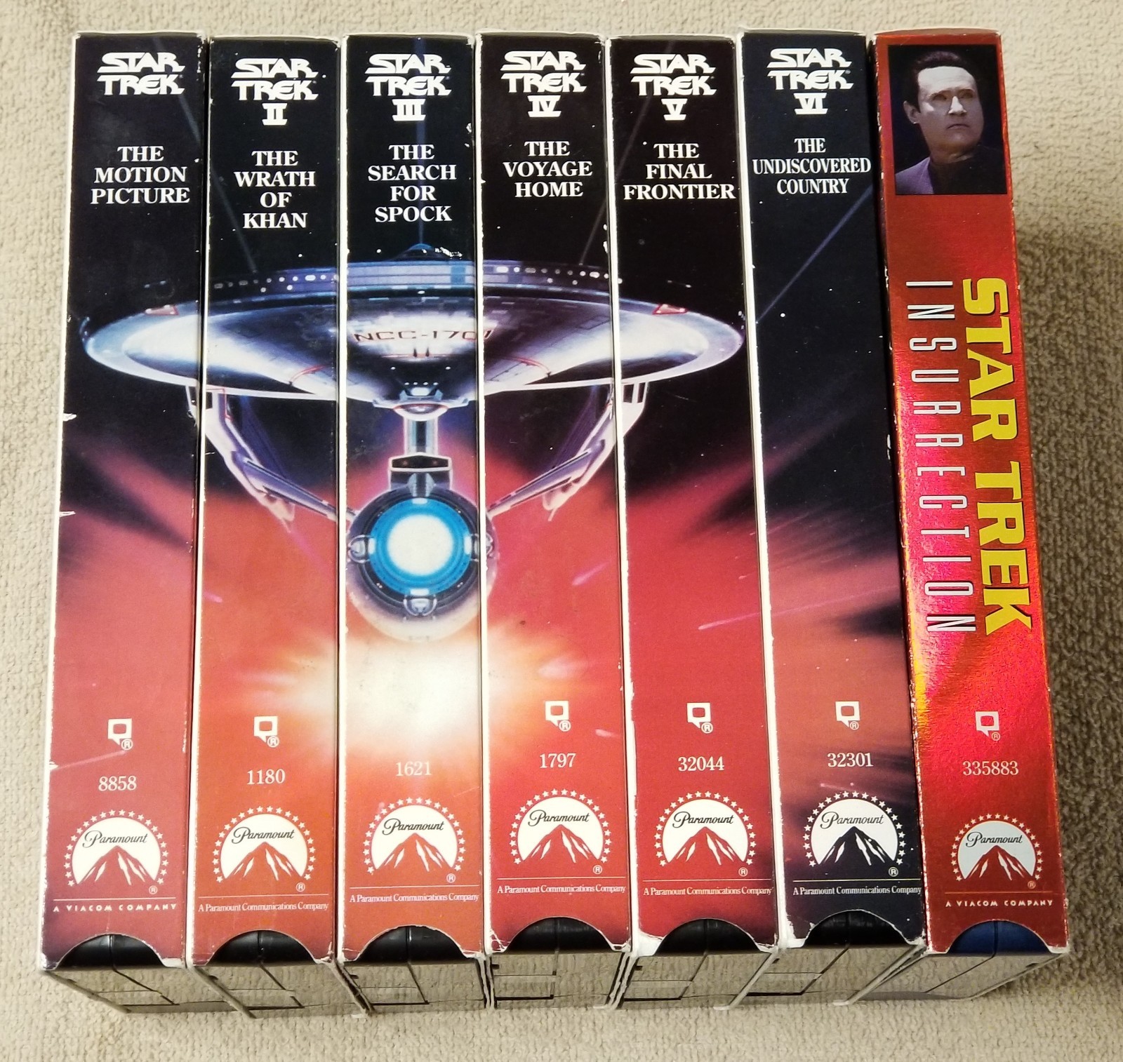 STAR TREK Movie Collection 1 - 6 VHS Video Tapes 1991 Set with ...