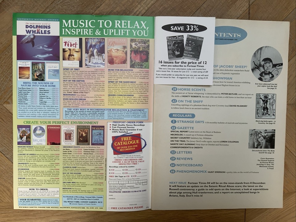 Fortean Times Magazine Aug/sept 95 the X-Files Roswell Aliens Issue 82 ...