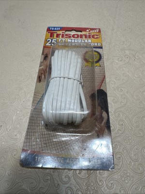 Trisonic Modular Phone Extension Cord 25 Feet Land Line / Fax TS-825 ...