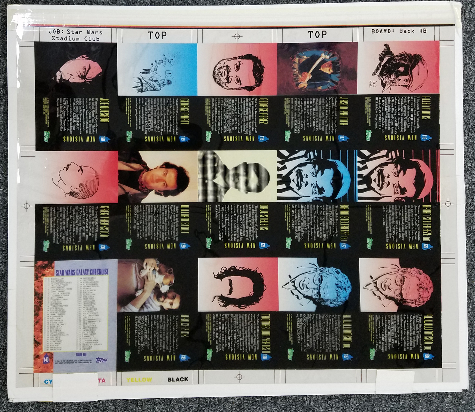 1993 Topps Star Wars Galaxy Uncut 4 Color Separation Mylar Overlay ...