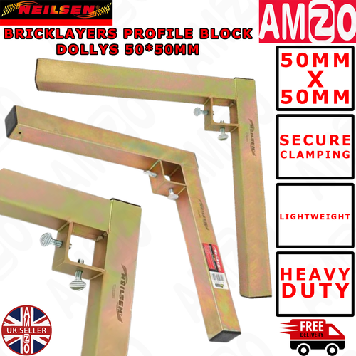 Neilsen Bricklayers Profile Block Dolly 50x50mm Heavy Duty Clamp Tool ...