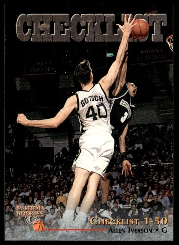 1996-97 Score Board Rookies Allen Iverson Georgetown Hoyas #79 | eBay