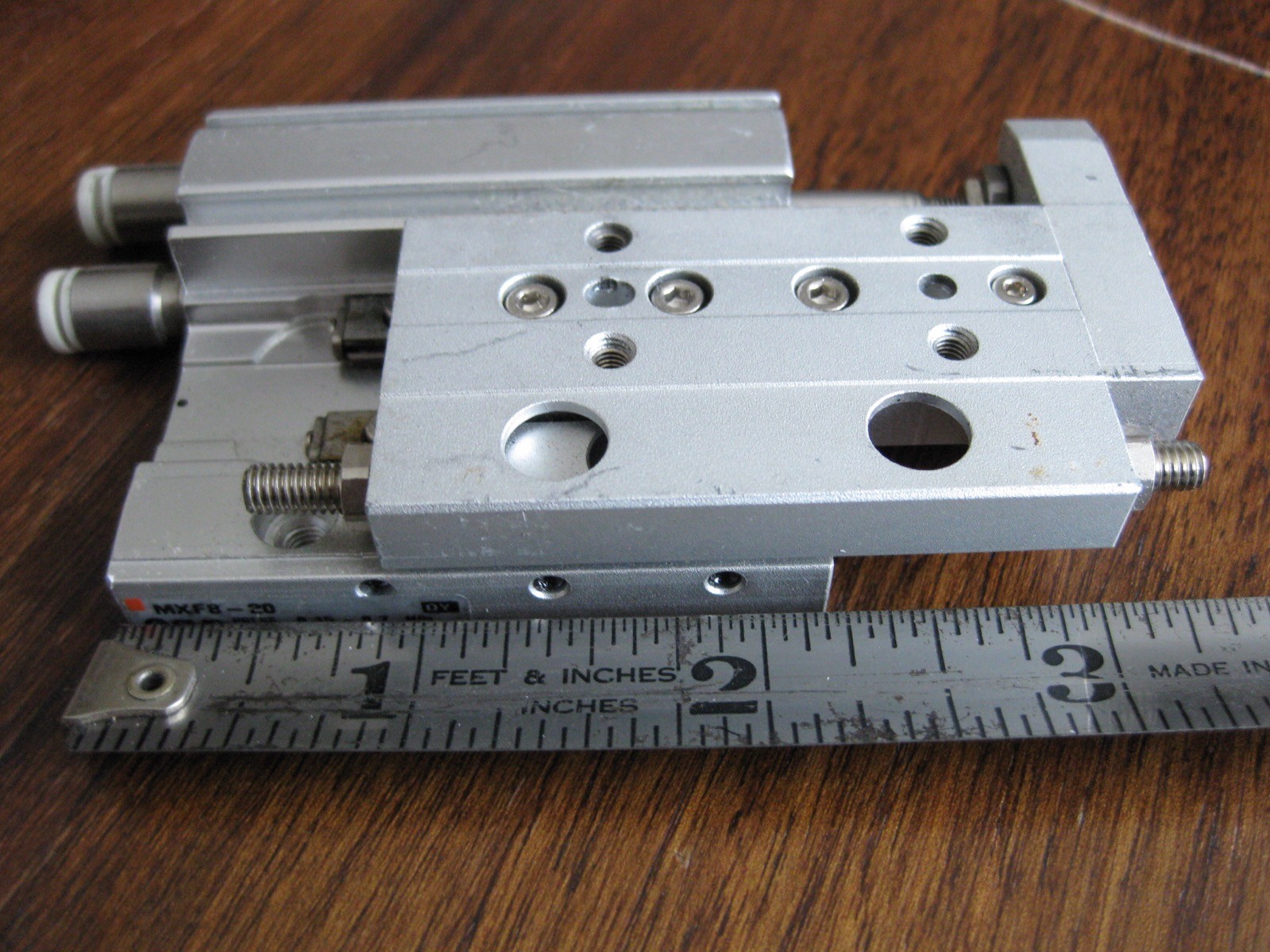 SMC MXF8-20 Guided Slide Cylinder Integrated Linear Rail Stop Assembly ...