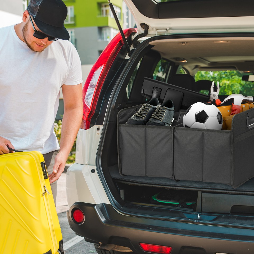 Car Trunk Organizer Multi Compartments Collapsible Trunk Storage ...