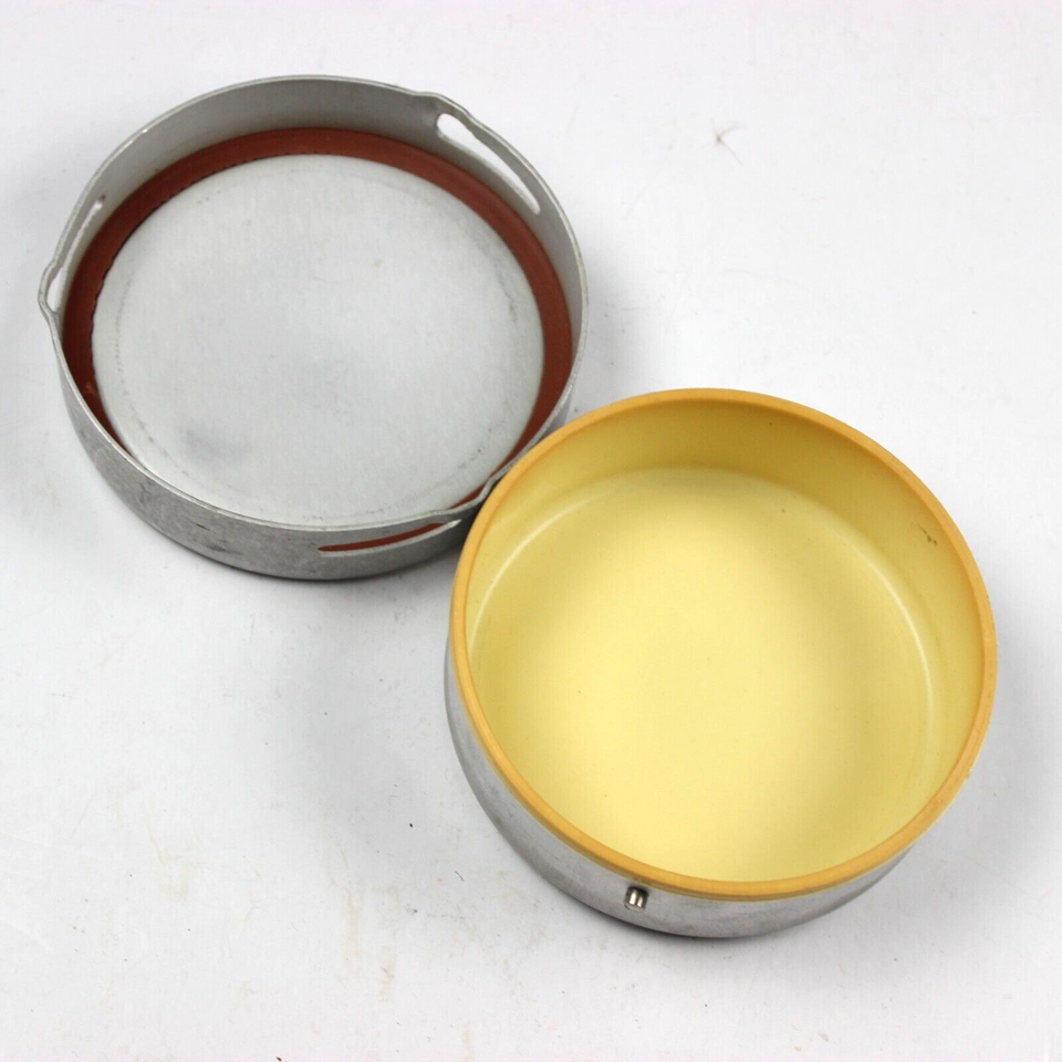 VINTAGE WEST GERMAN ARMY BUTTER DISH DDR ALUMINUM PLASTIC NOS SURPLUS ...