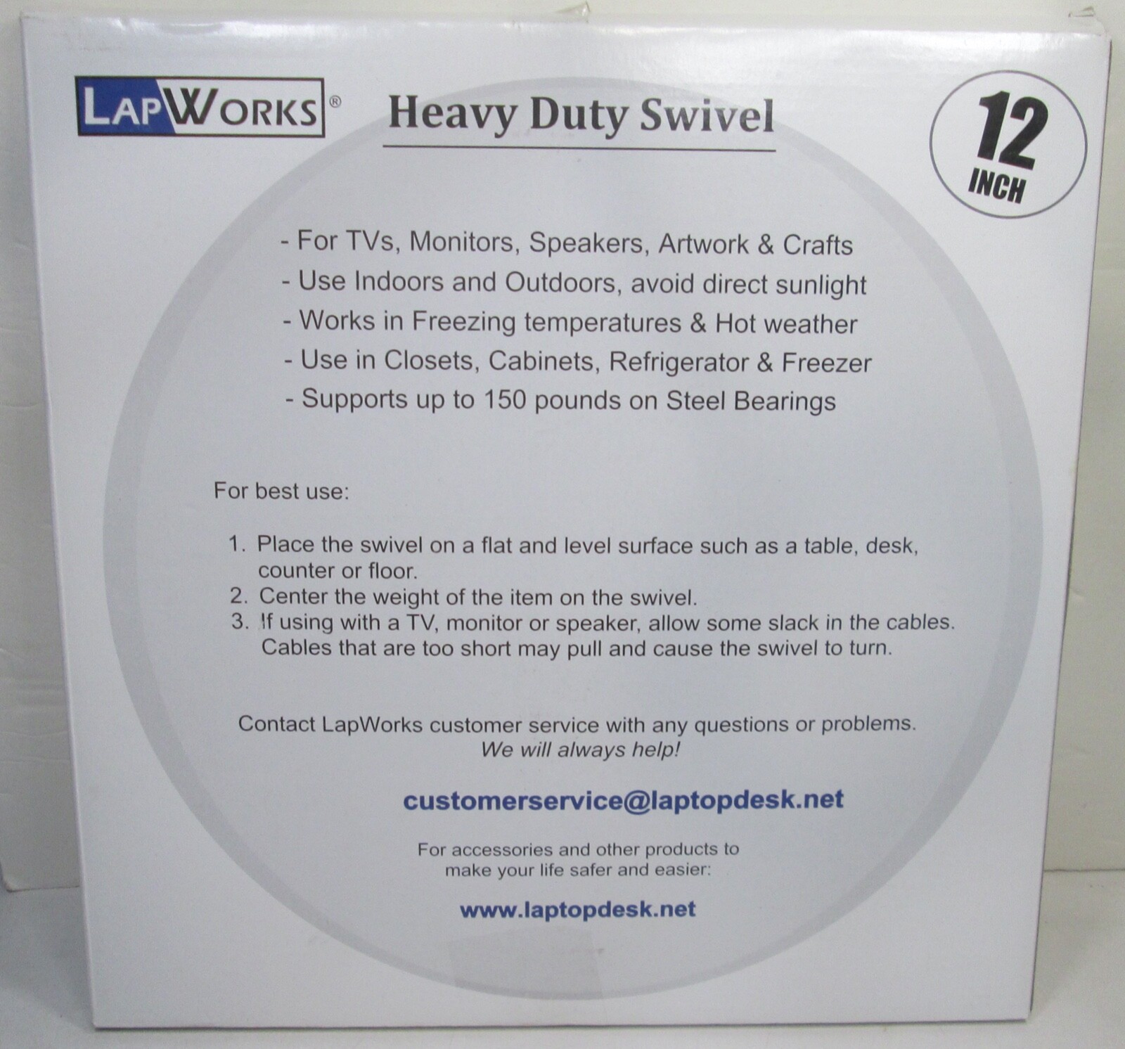 Lapworks 12 inch Heavy Duty Swivel Turntable Stand - TV, Monitor - New ...