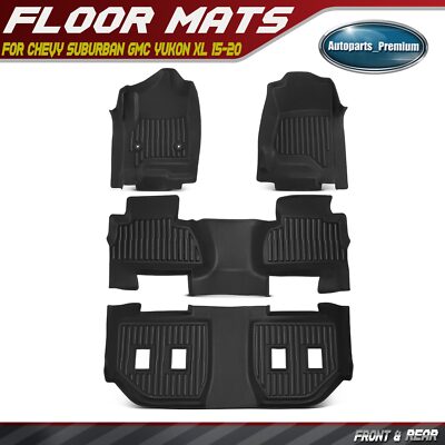 4Pcs Front and Rear Row Floor Mats Liner for Chevy Suburban GMC Yukon ...