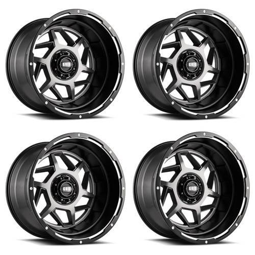 Set 4 20" Grid Offroad GD14 20x9 6x135 6x5.5 0mm Matte Anthracite Black ...