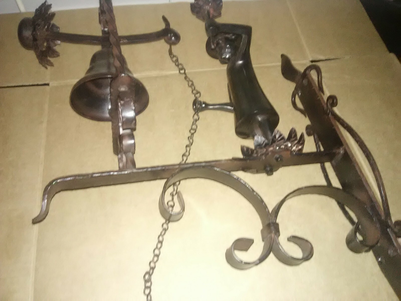 Wrought Iron 3D Pull Chain Door Entry Bell Door Bell Entry 21" | eBay