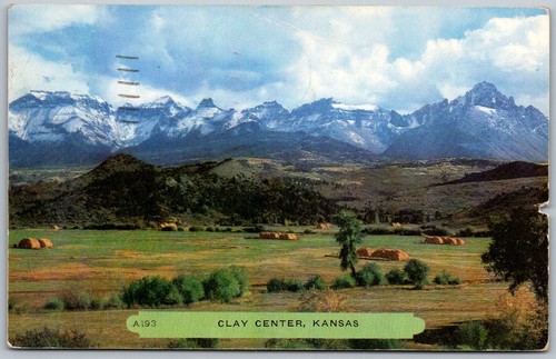 Clay Center Kansas 1953 Greetings Postcard Mountain View | eBay