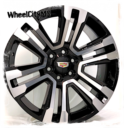 22" OE 23217243 replica black machine 5822 wheels fits Cadillac ...