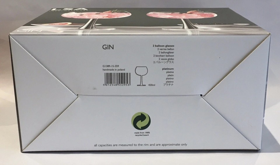 LSA GIN Balloon Glasses Clear 420ml New In Box Set of 2 | eBay UK
