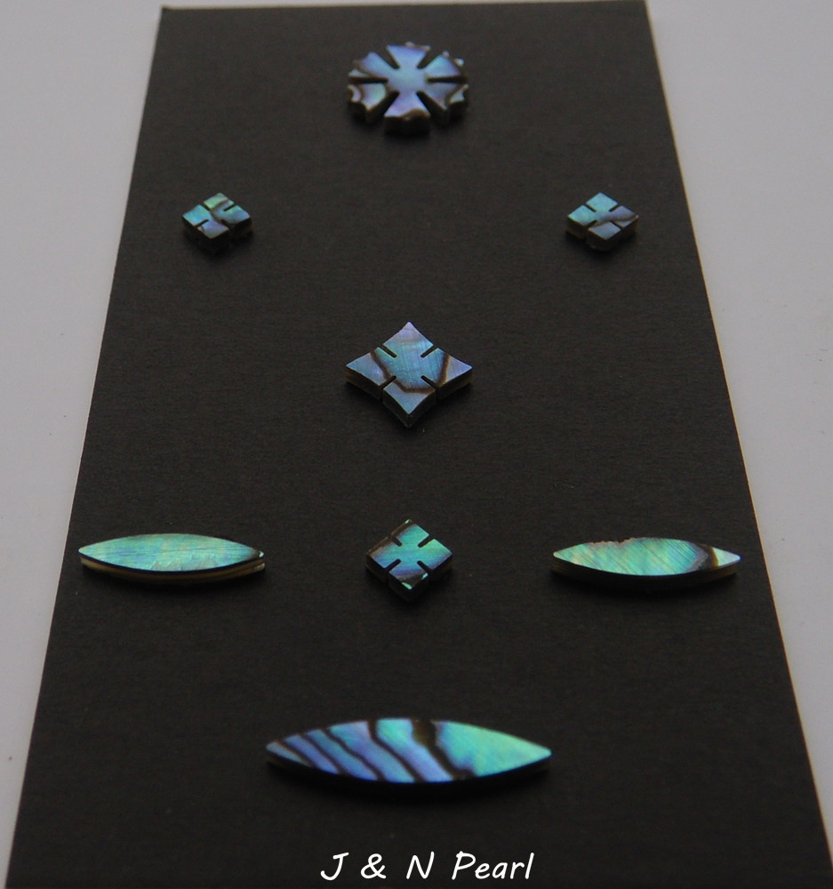 Paua Abalone 42 Snowflake Inlay Set for Martin Style Guitar Fingerboard ...