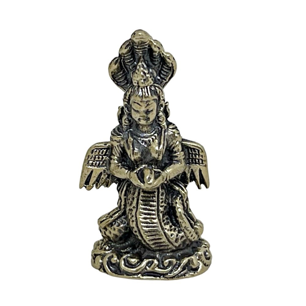 Naga Hindu Religious Black Stone Naga Raani Statue, For Exterior Decor