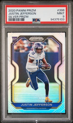 2020 PANINI PRIZM SILVER PRIZM #398 JUSTIN JEFFERSON ROOKIE RC PSA 9 | eBay