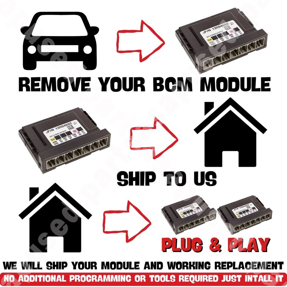 📮 VIN PROGRAMMED PLUG & PLAY BCM BCU BODY CONTROL MODULE GM 2013-2017 ...