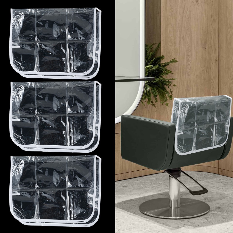 3 Pieces Salon Chair Cover Plastic Clear Chair Back Covers Waterproof ...