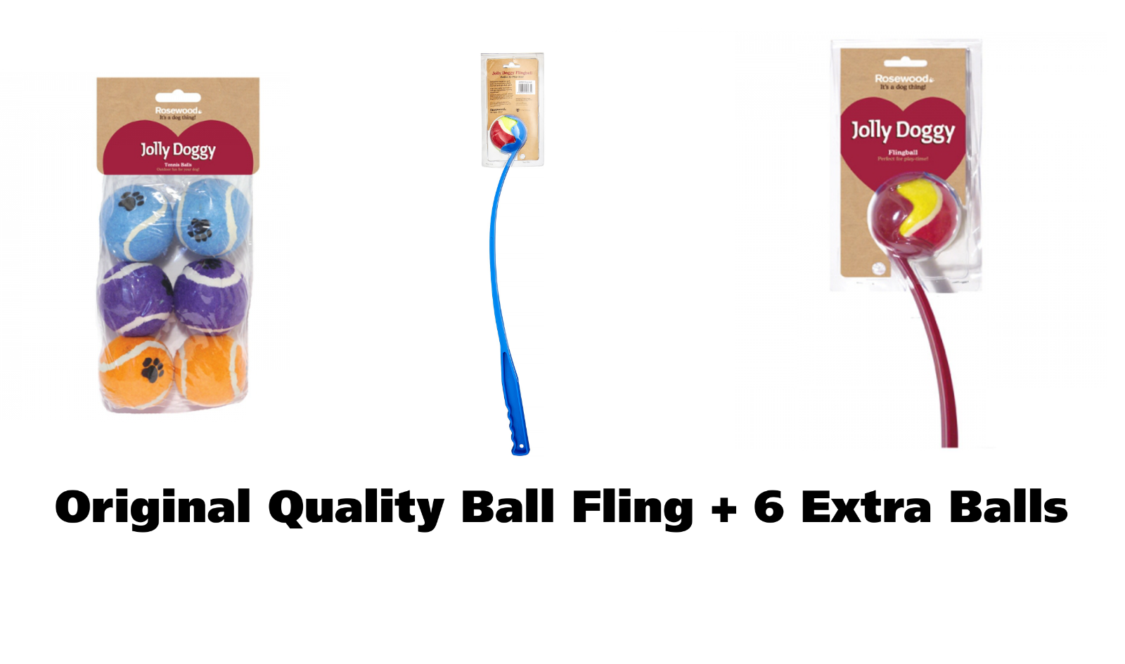 Rosewood Fling Ball Launcher + 6 extra Rosewood Balls or Glow in the ...