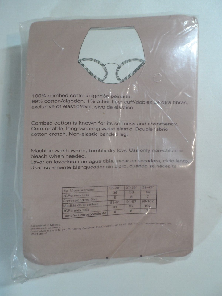 Underscore JC Penney Cotton Briefs Panties Band Leg (3-Pack) Size 6 | eBay