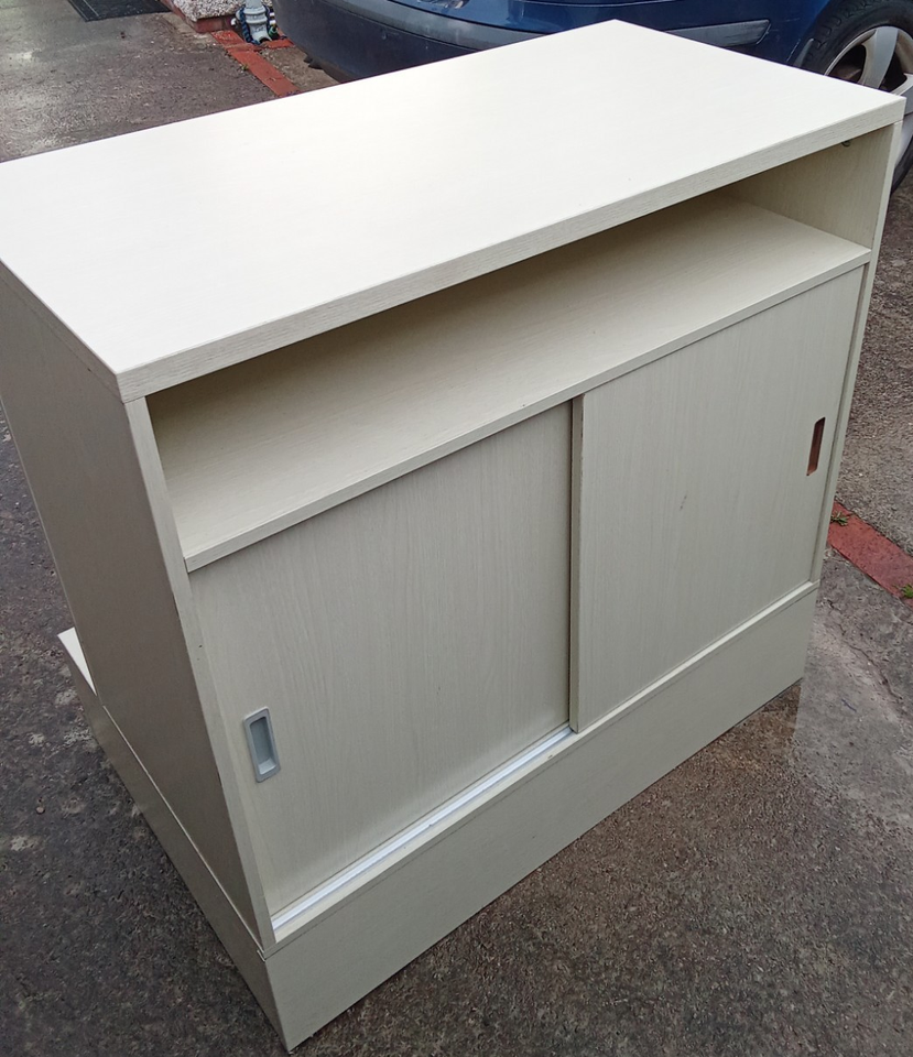 Shop counter reception desk cupboard storage cream upper shelf 2 ...