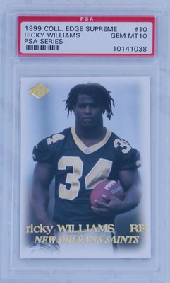 1999 Collector’s Edge Supreme Ricky Williams Rookie RC #10 PSA 10 GEM ...