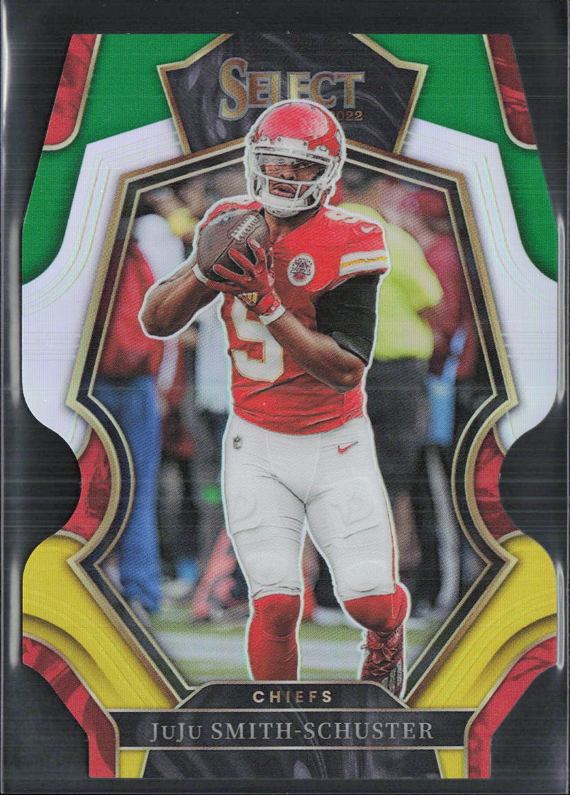 2022 Panini Select #149 JuJu Smith-Schuster Green Yellow Prizm Die Cut Chiefs | eBay