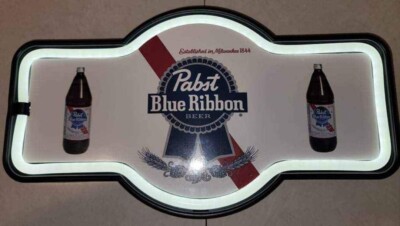 New Pabst Blue Ribbon 17" x 10" Sign Home Decor led man cave sign ...