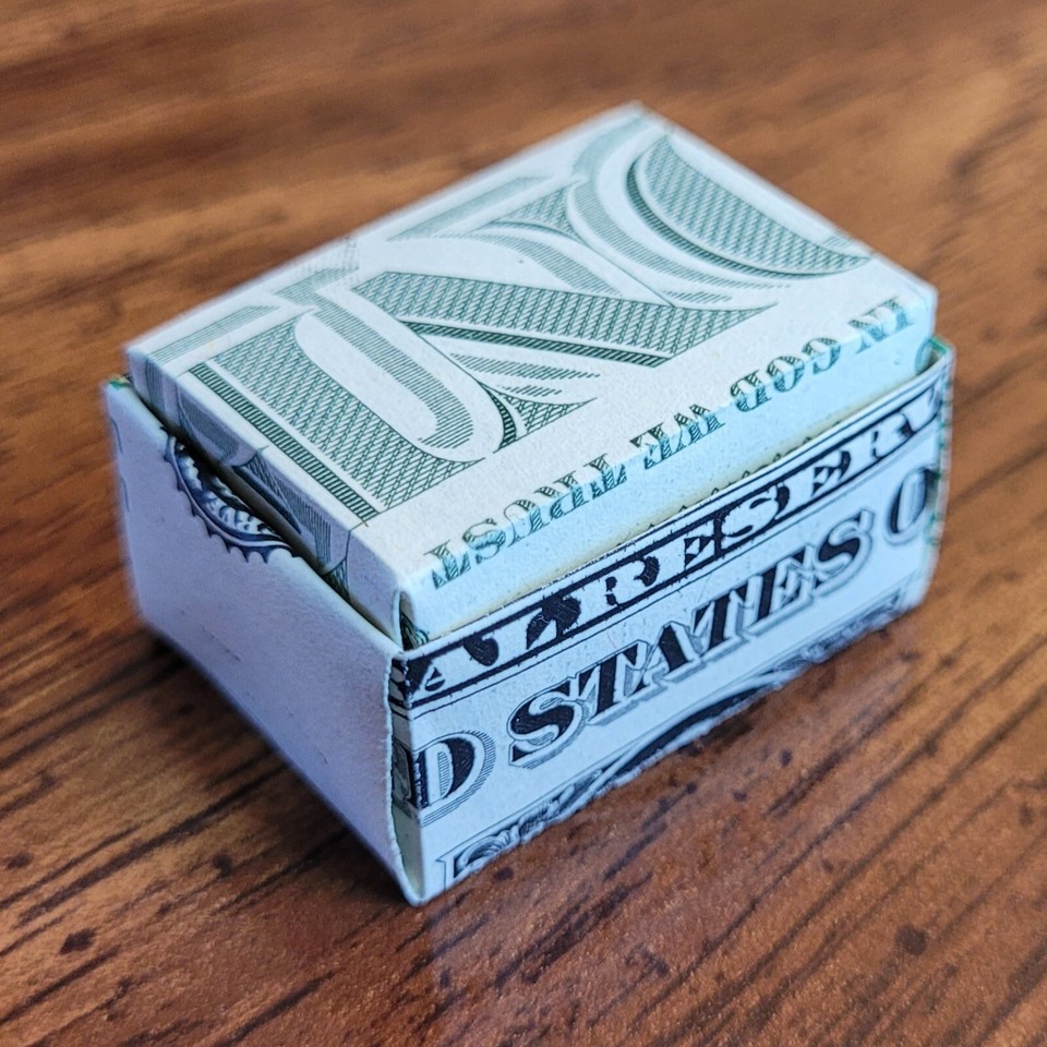 DOLLAR ORIGAMI GIFT BOX - Handmade Gift Art $1 Bill (x2) New ...