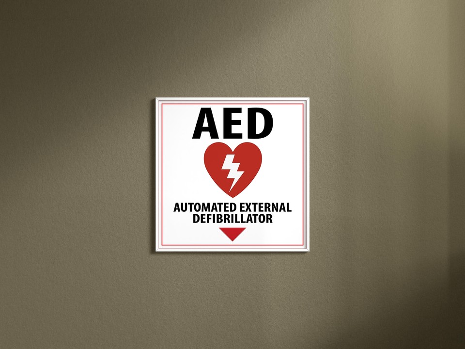 AED Automated External Defibrillator | Laminated Vinyl Decal Sticker ...