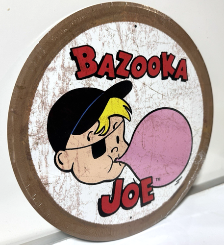 Bazooka Joe bubble gum Round Tin Sign wall decor 12 " inch Made in USA ...
