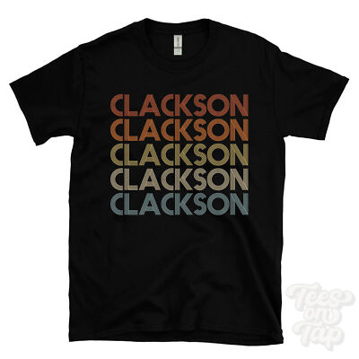 CLACKSON REPEATED RETRO STYLE T-SHIRT mens & womens novelty cool name ...