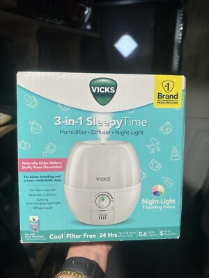 VICKS 3-in-1 Sleepy Time Humidifier/Diffuser/Night-Light w/7 Soothing ...