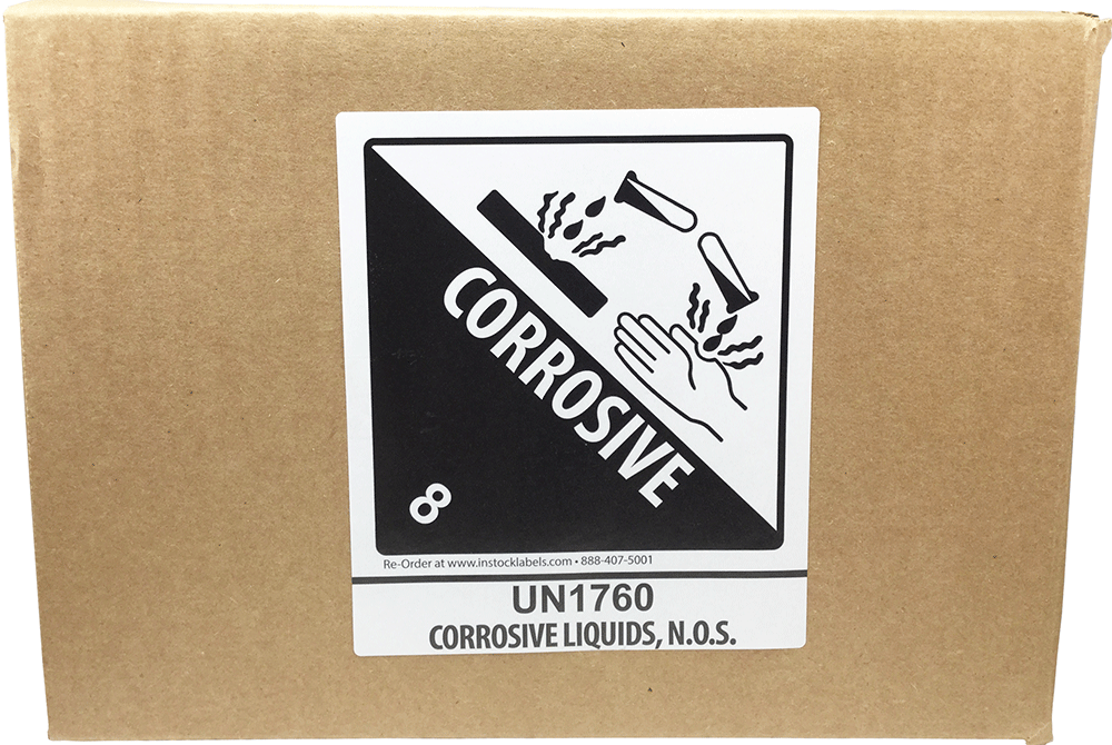 Hazard Class 8 D.O.T. UN1760 Corrosive Liquids N.O.S. | 4 x 4.75" | 500 ...