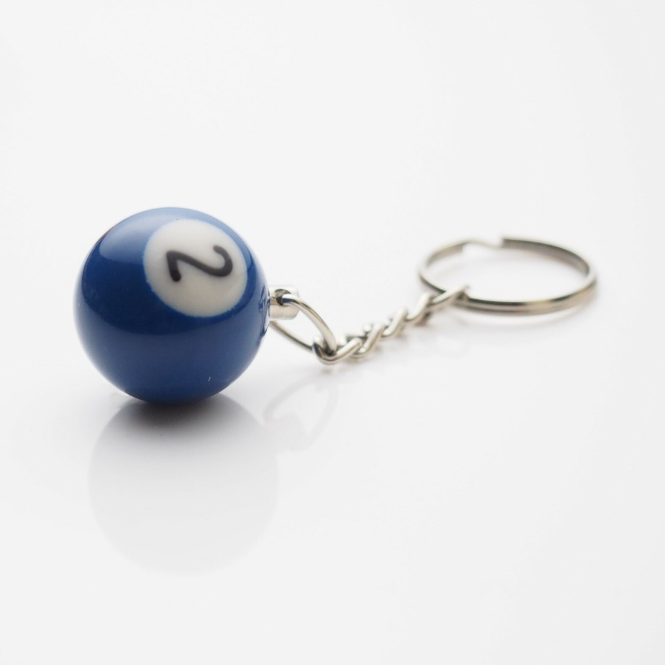 1x Billiards Table Pool Ball Keychain Cool Player Gift - Choose Numbers ...