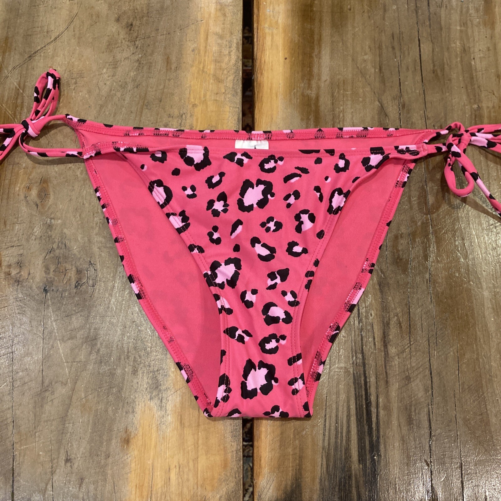 Women’s Xhilaration Cheeky Pink Leopard String Bikini Bottoms Size ...