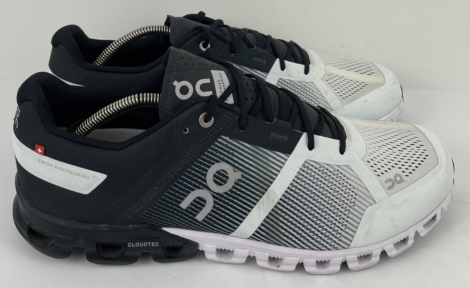 On Cloud Mens Cloudflow Running Shoes Black White Clo… - Gem