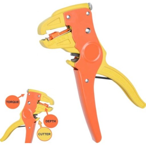 Wire Stripper Cutter Grips And Strips In One Hand Grip Press Adjustable ...