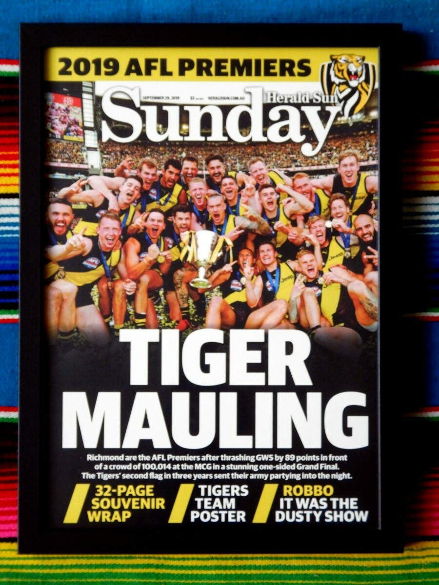 Framed 2019 RICHMOND TIGERS AFL Premiers Poster - 62cm x 44.5cm x 3cm ...