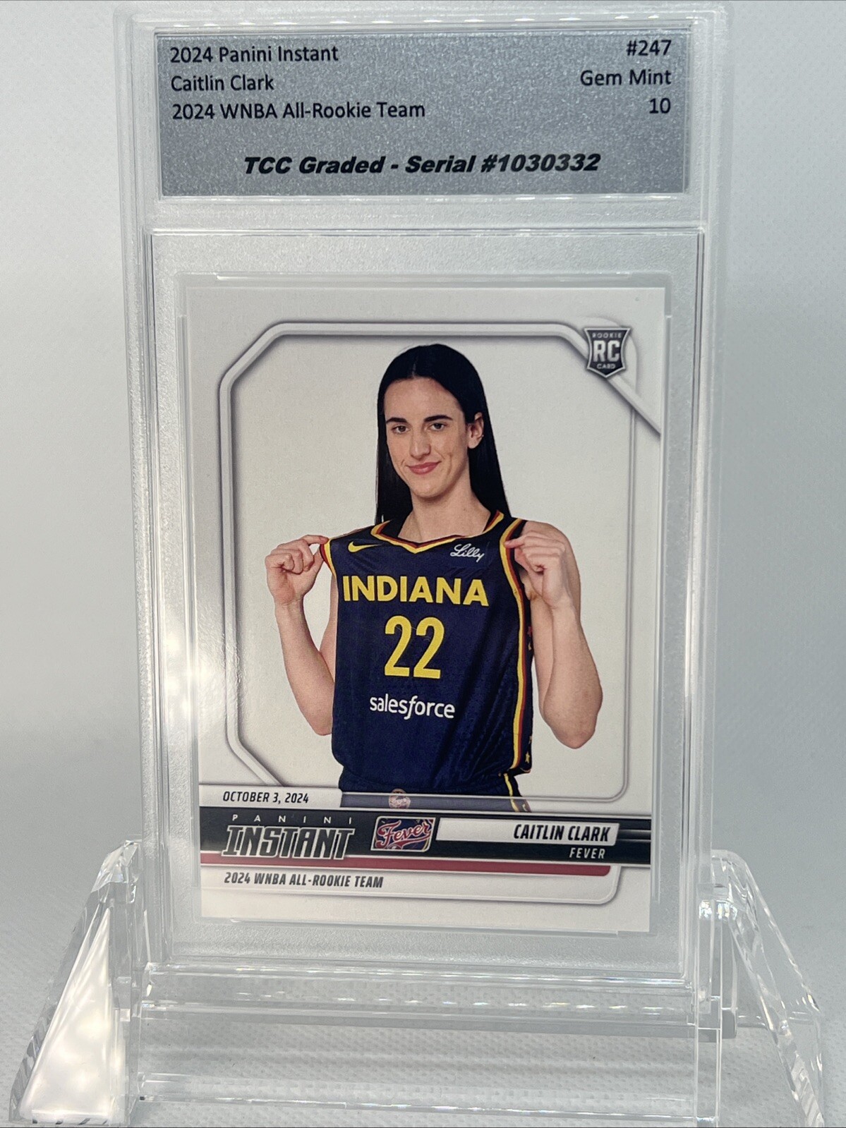 2024 Panini Instant Caitlin Clark WNBA All-Rookie Team TCC Graded Gem ...