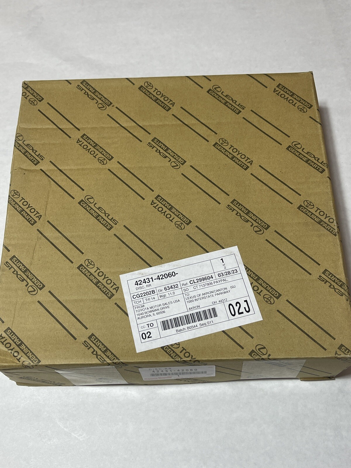 Genuine Toyota Rav4 Rear Disc Brake Rotor 42431-42060 for sale online ...
