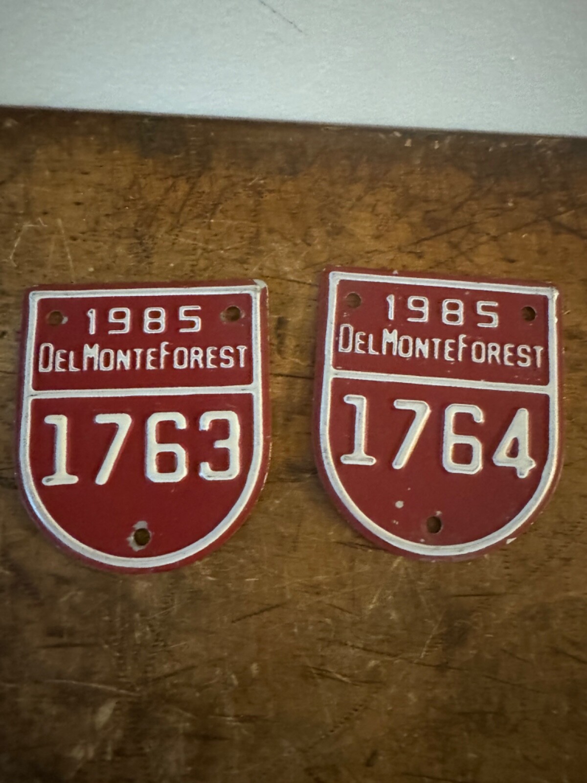 Del Monte Forest Pebble Beach License Plate 1763 Gate Pass Badger 1985 ...