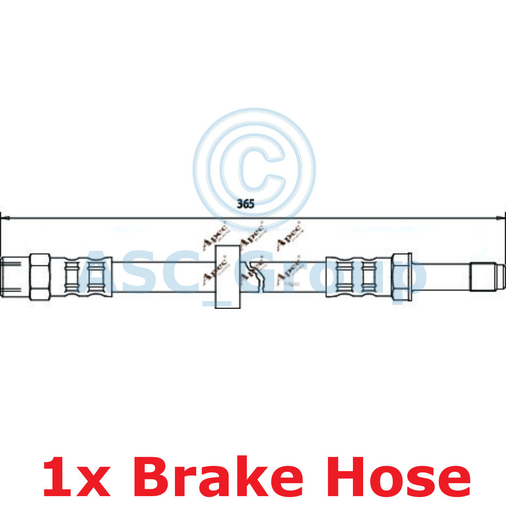 Apec Braking 365mm Disc Brake Caliper Flexible Rubber Hose HOS3561 ...