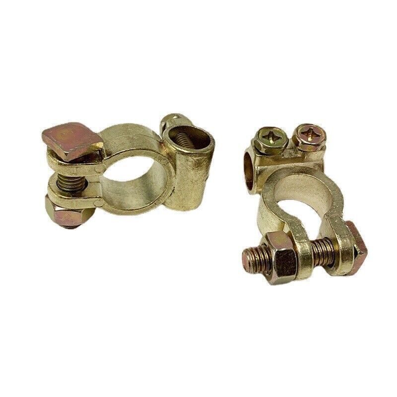 2x Heavy Duty Car Battery Terminal Clamp Zinc Screw Connector Positive ...
